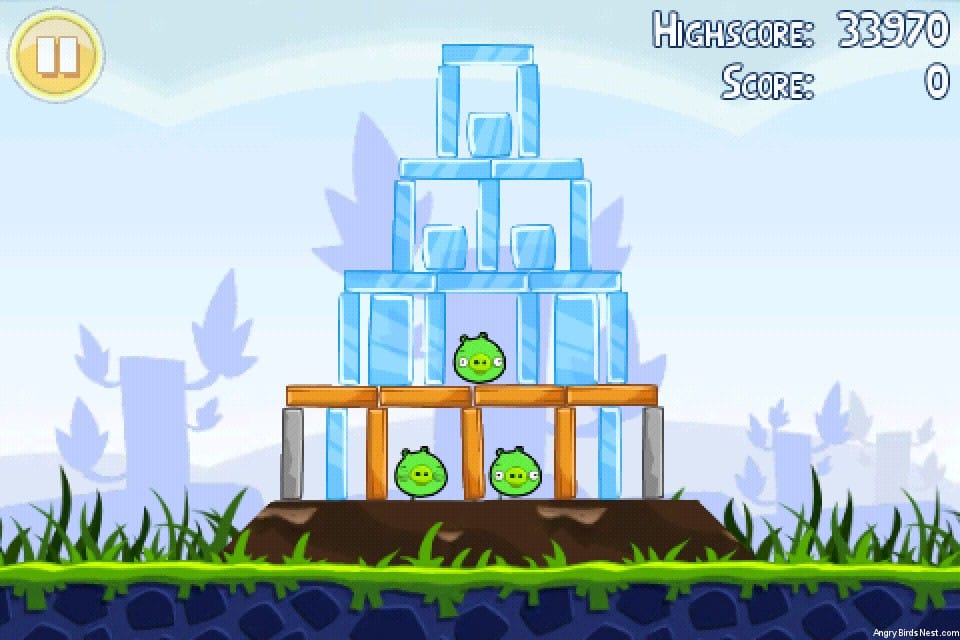 Angry Birds Lite 3 Star Walkthrough Level 1-4 (iOS) | AngryBirdsNest