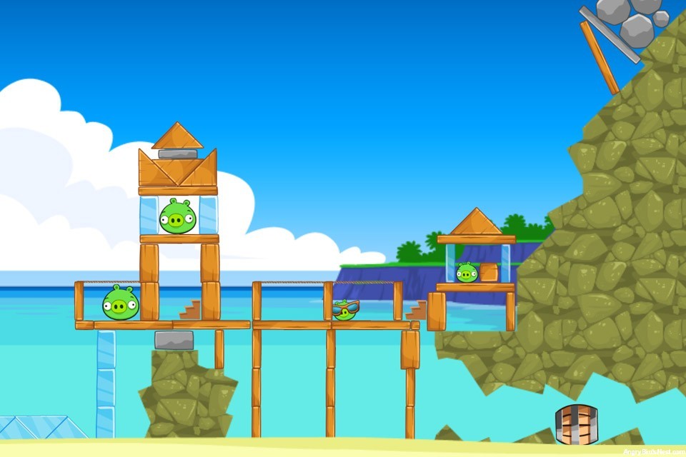 Angry Birds Facebook Surf and Turf Level 6 Walkthrough | AngryBirdsNest