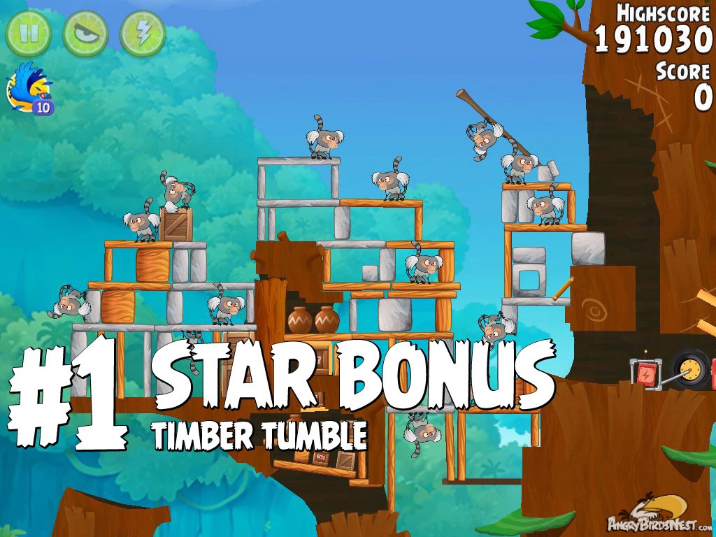 Angry Birds Rio Timber Tumble Star Bonus 1 YouTube | AngryBirdsNest