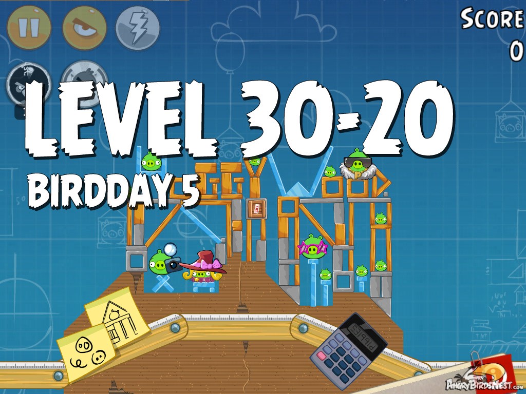 Angry Birds BirdDay 5 Level 30-20 Walkthrough | AngryBirdsNest