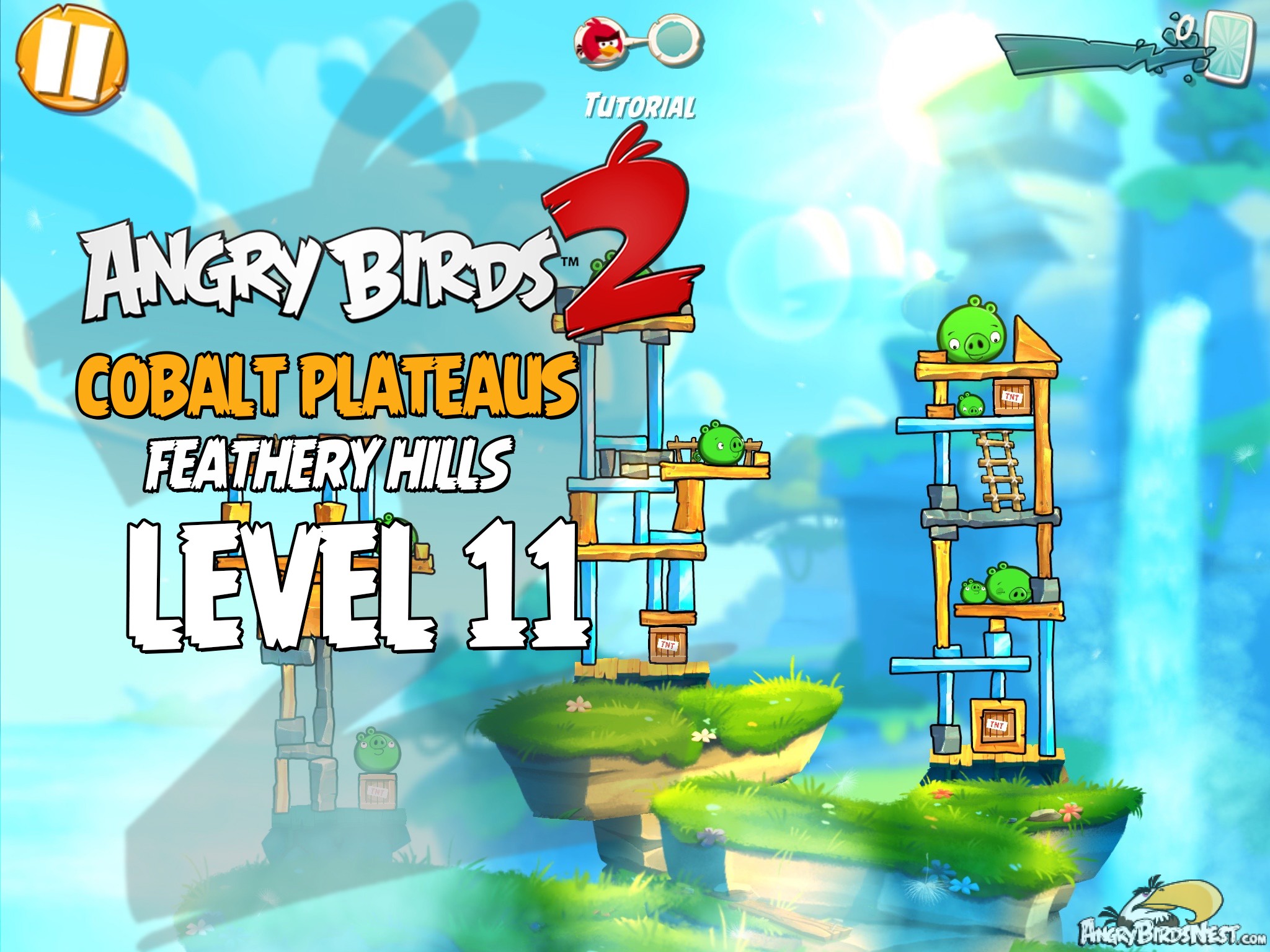 Angry Birds 2 Level 11 Cobalt Plateaus - Feathery Hills 3-Star ...