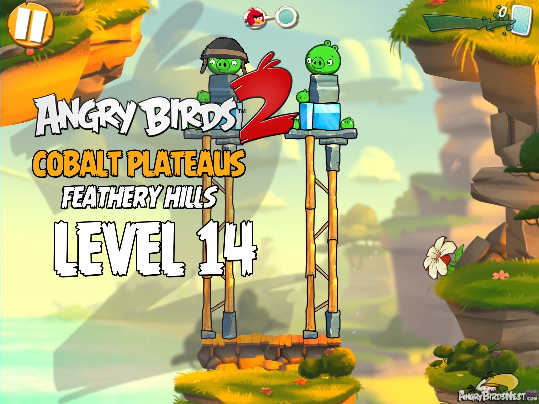 Angry Birds 2 Level 14 Cobalt Plateaus - Feathery Hills 3-Star ...
