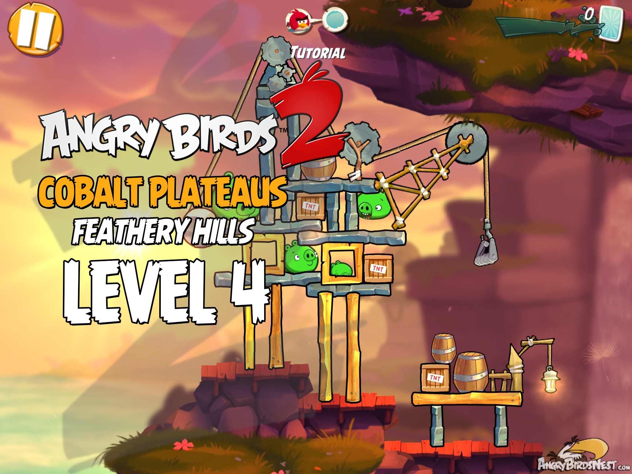 Angry Birds 2 Level 4 Cobalt Plateaus – Feathery Hills 3-Star ...