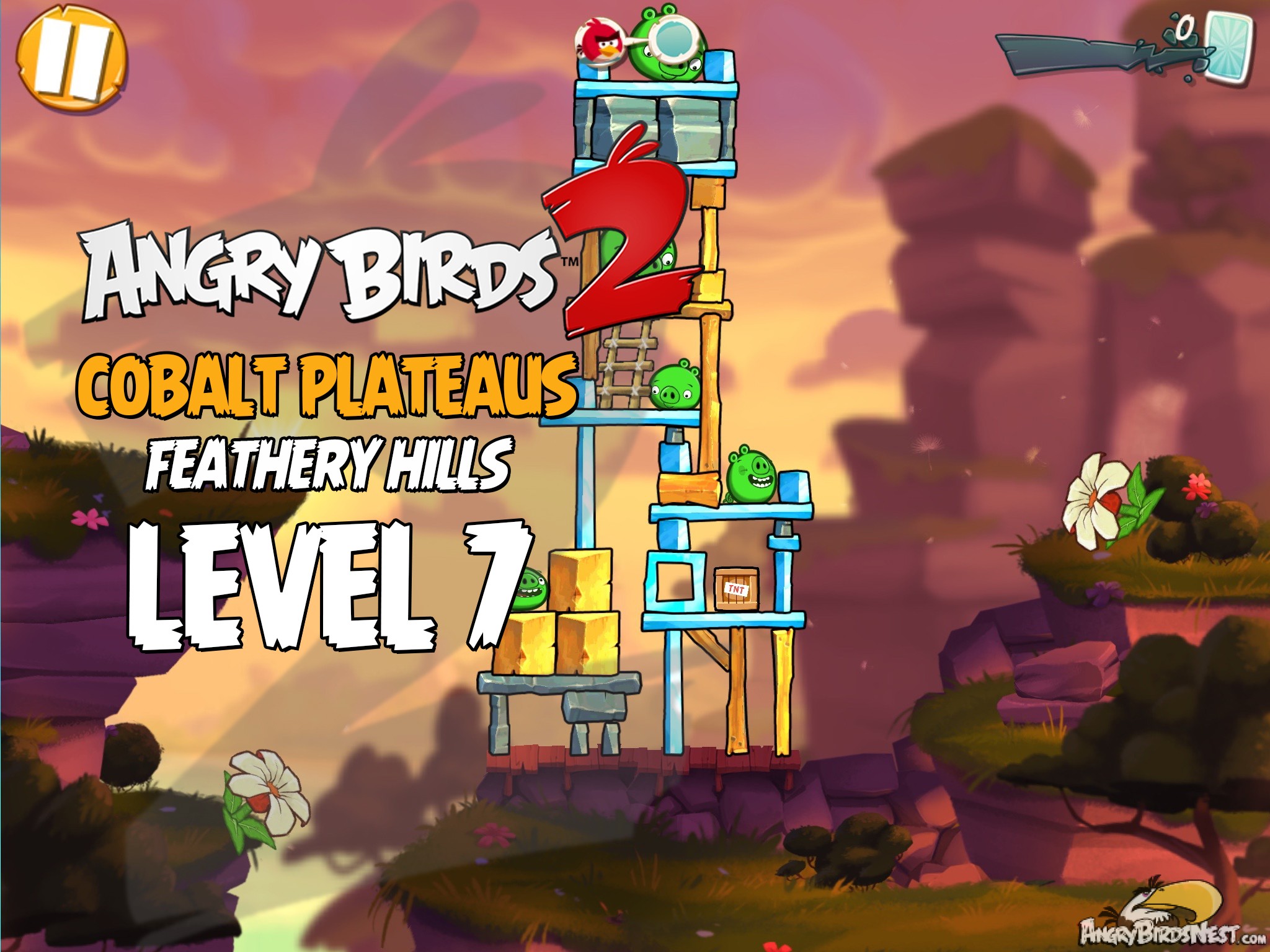 Angry Birds 2 Level 7 Cobalt Plateaus - Feathery Hills 3-Star ...