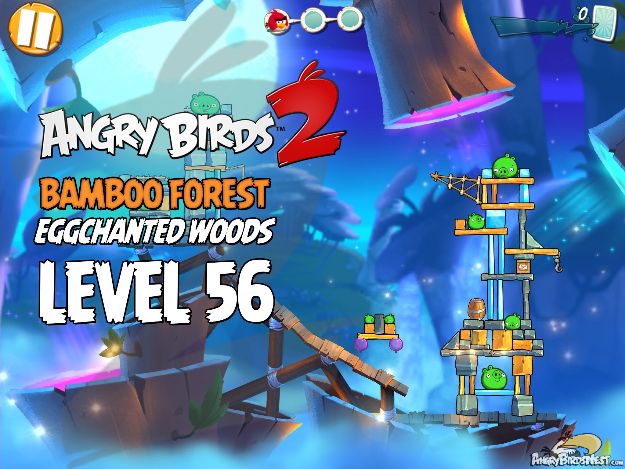 Angry Birds 2 Level 56 Bamboo Forest – Eggchanted Woods 3-Star ...