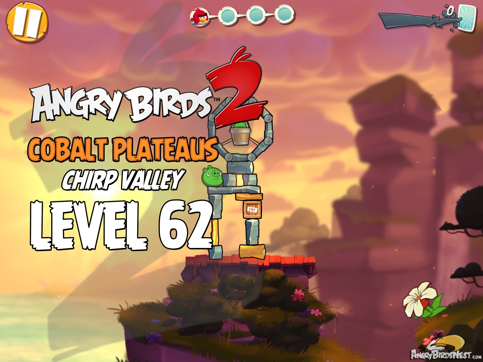 Angry Birds 2 Level 62 Cobalt Plateaus – Chirp Valley 3-Star ...