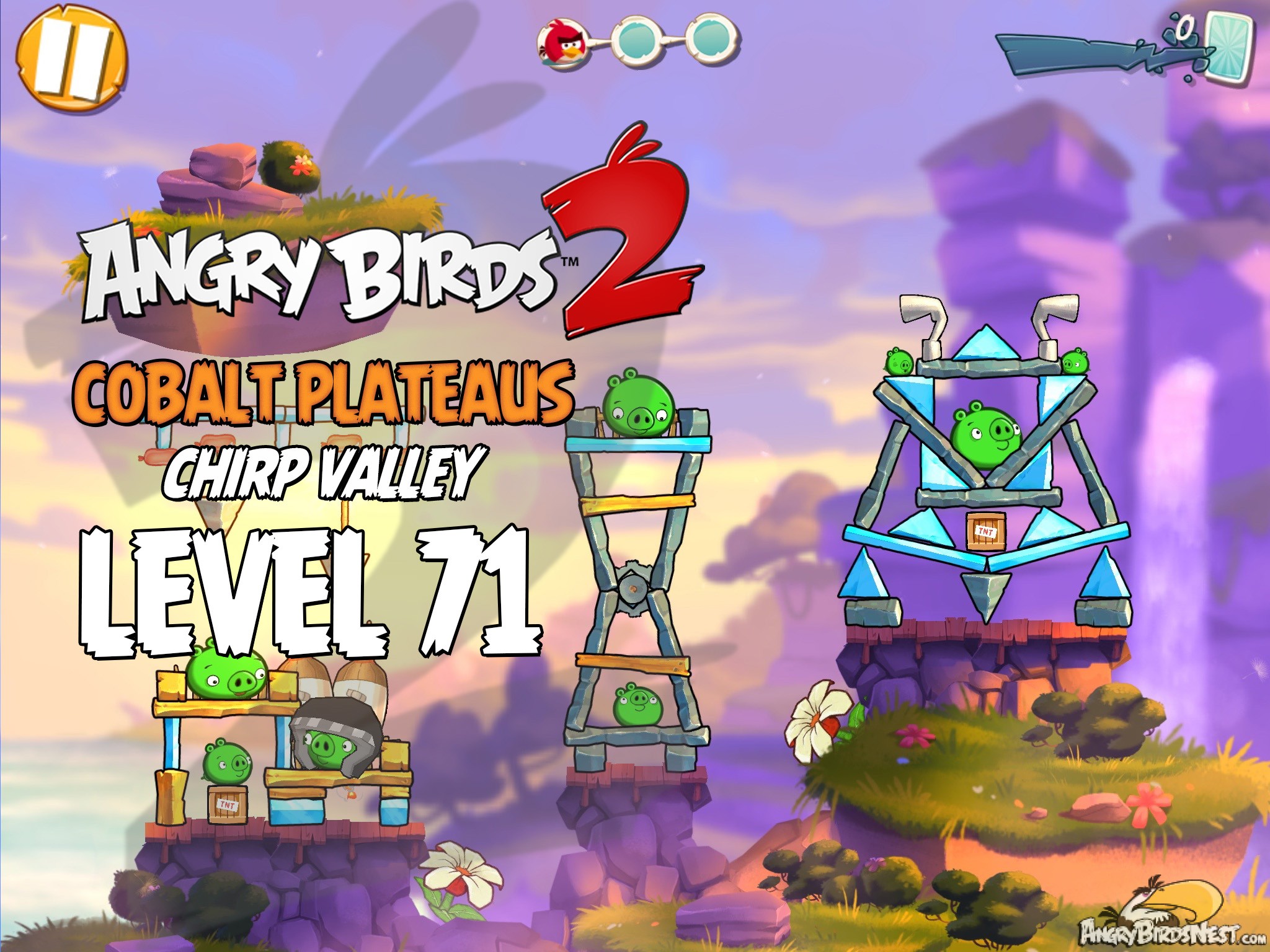 Angry Birds 2 Level 71 Cobalt Plateaus – Chirp Valley 3-Star ...