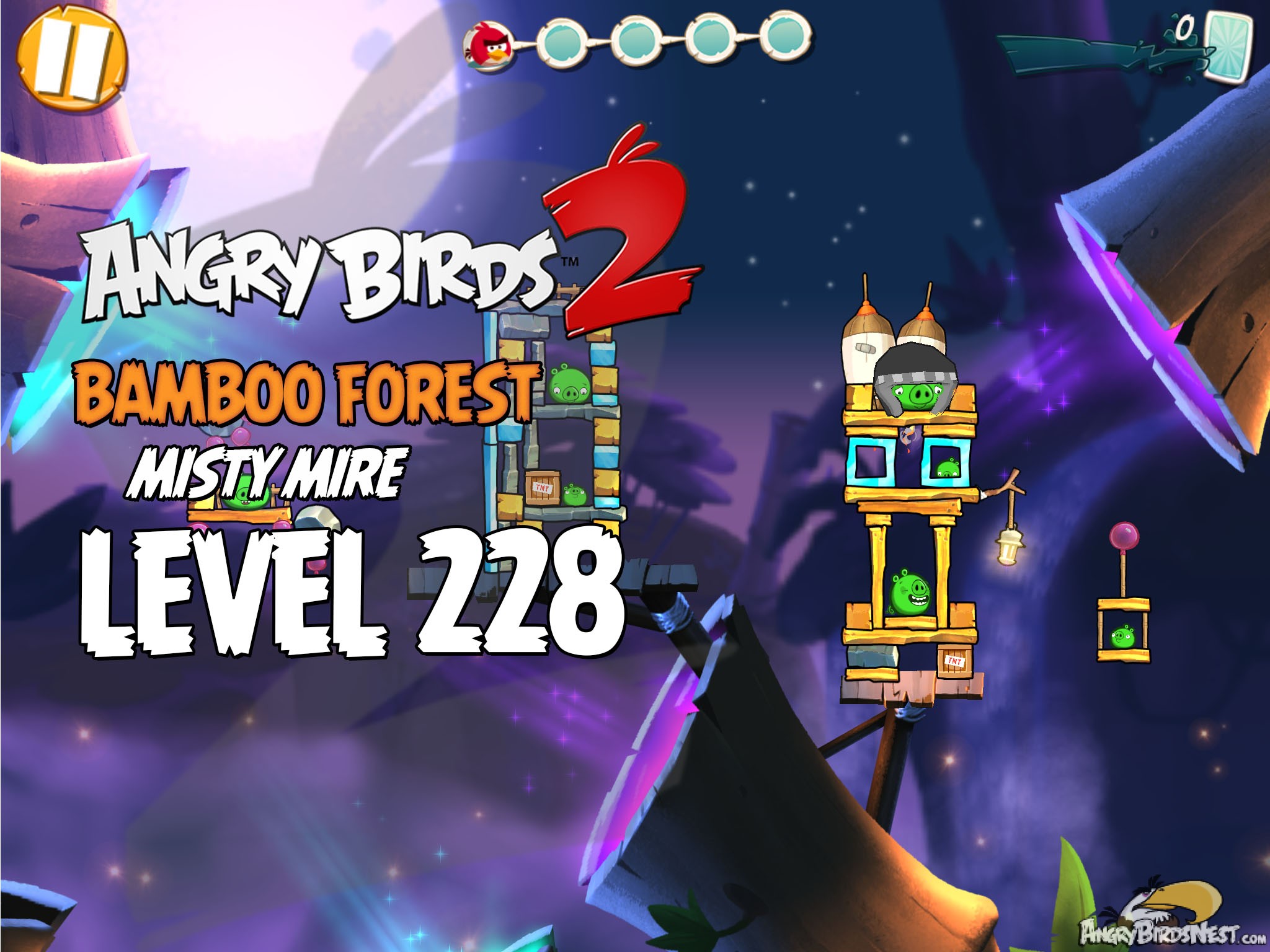 Angry Birds 2 Level 228 Bamboo Forest – Misty Mire 3-Star Walkthrough ...