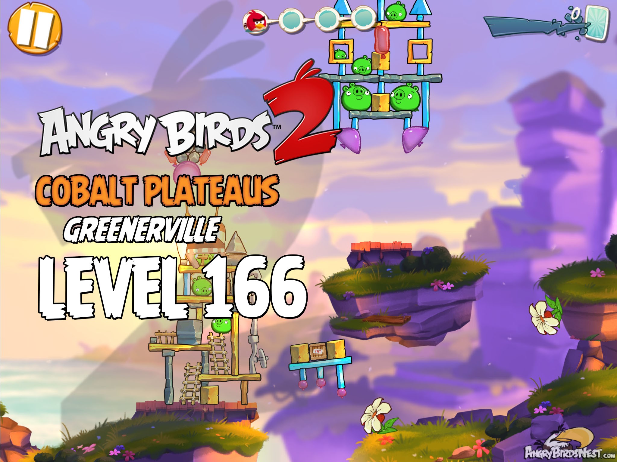 Angry Birds 2 Level 166 Cobalt Plateaus – Greenerville 3-Star ...