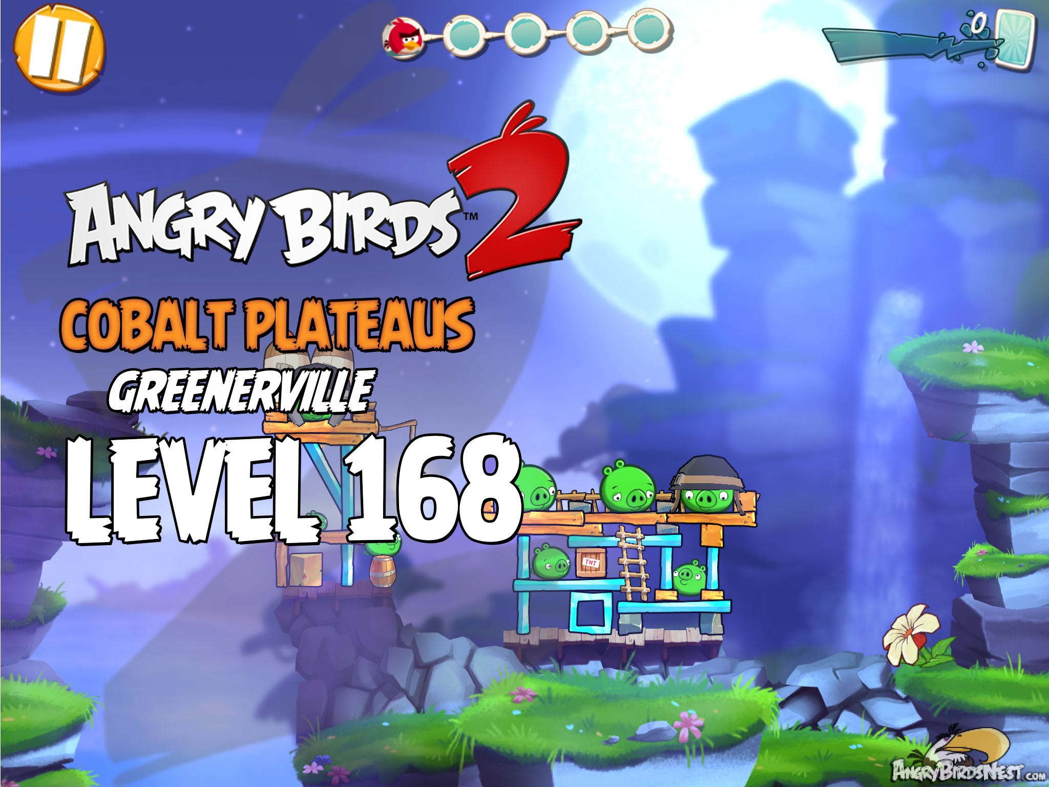 Angry Birds 2 Level 168 Cobalt Plateaus - Greenerville 3-Star ...
