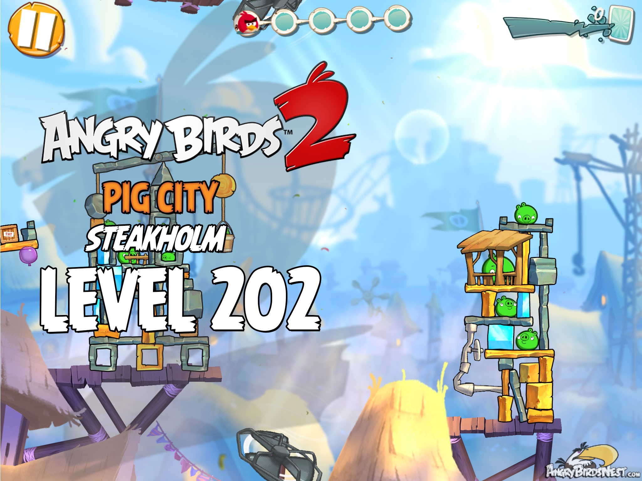 Angry Birds 2 Level 202 Pig City - Steakholm 3-Star Walkthrough ...