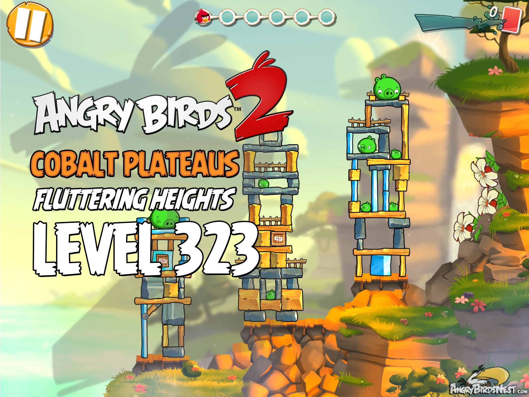 Angry Birds 2 Level 323 Cobalt Plateaus Fluttering Heights 3-Star ...
