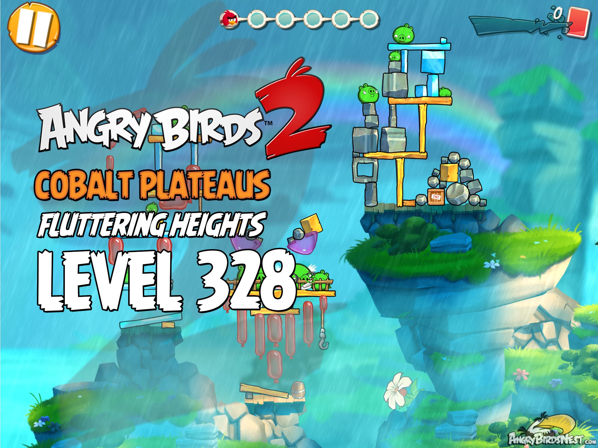Angry Birds 2 Level 328 Cobalt Plateaus Fluttering Heights 3-Star ...