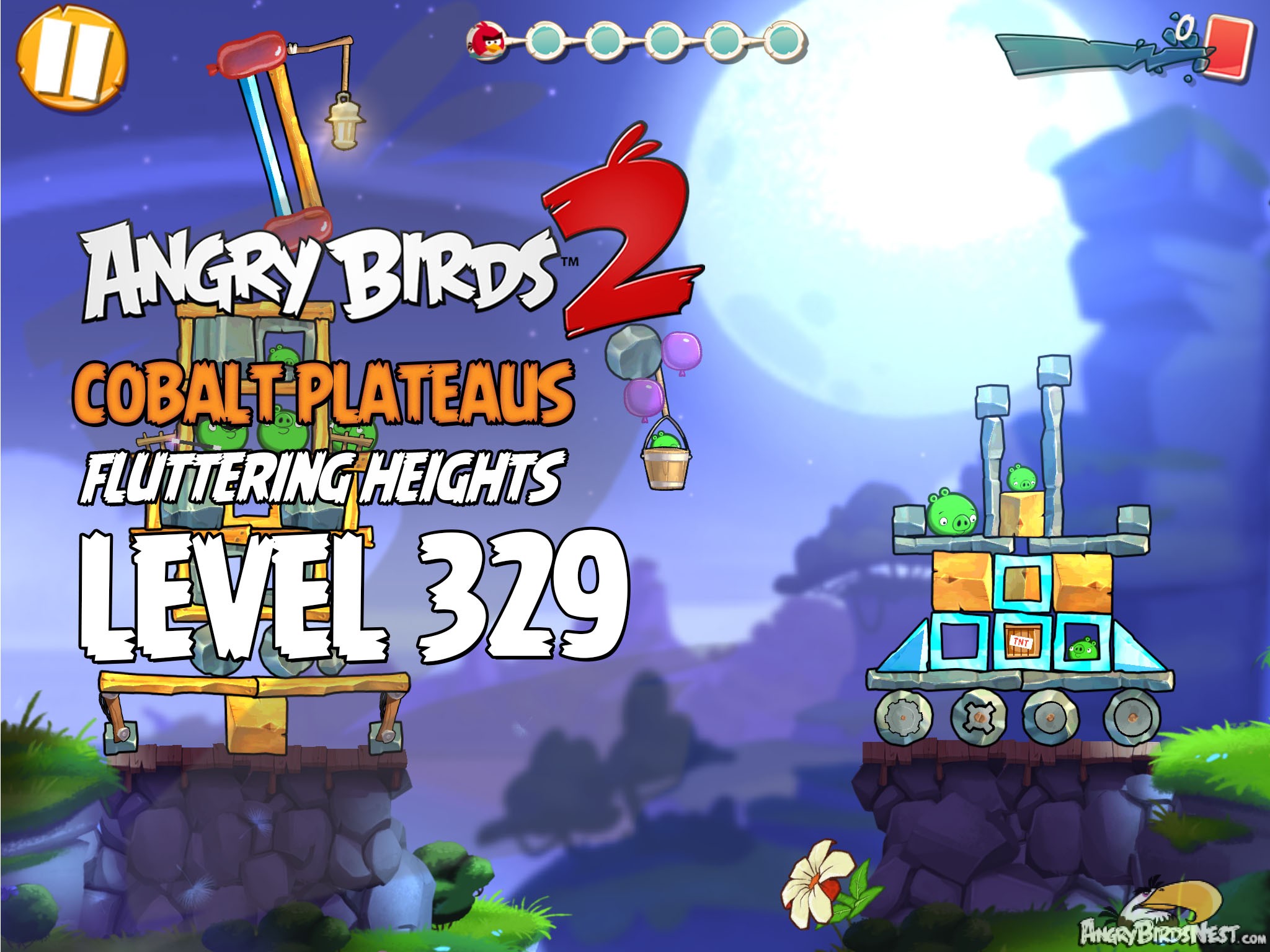 Angry Birds 2 Level 329 Cobalt Plateaus Fluttering Heights 3-Star ...