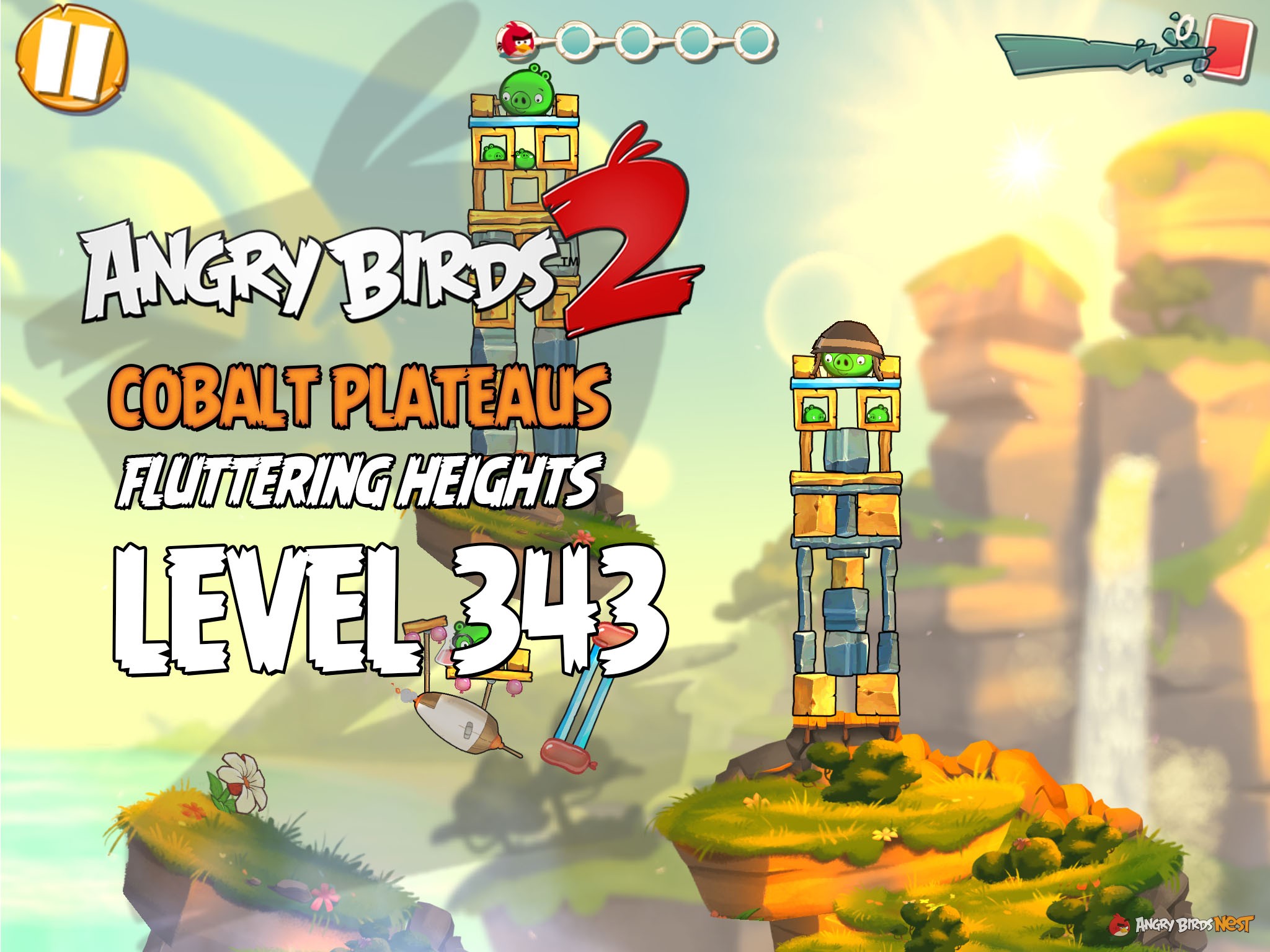 Angry Birds 2 Level 343 Cobalt Plateaus Fluttering Heights 3-Star ...