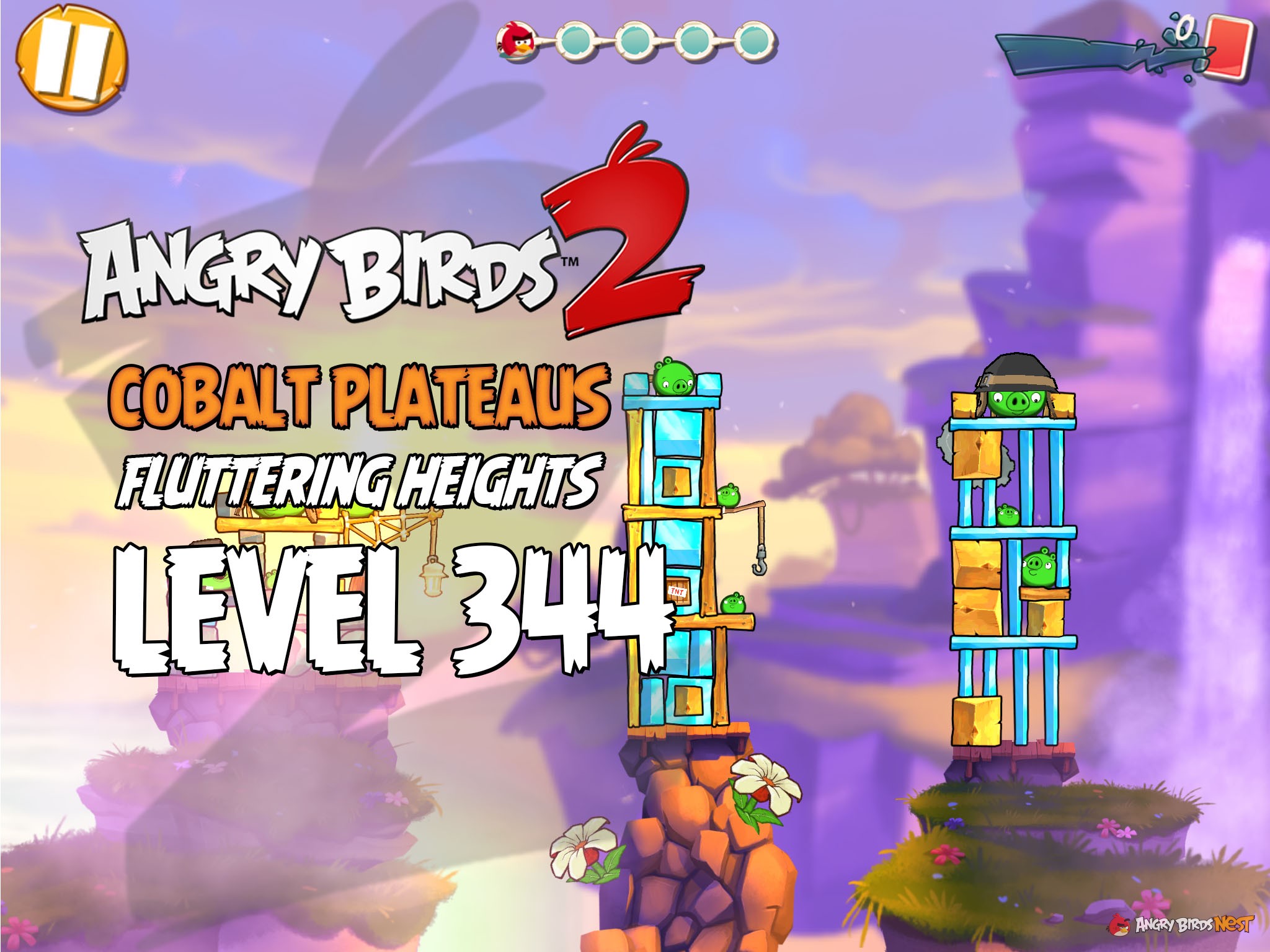 Angry Birds 2 Level 344 Cobalt Plateaus Fluttering Heights 3-Star ...
