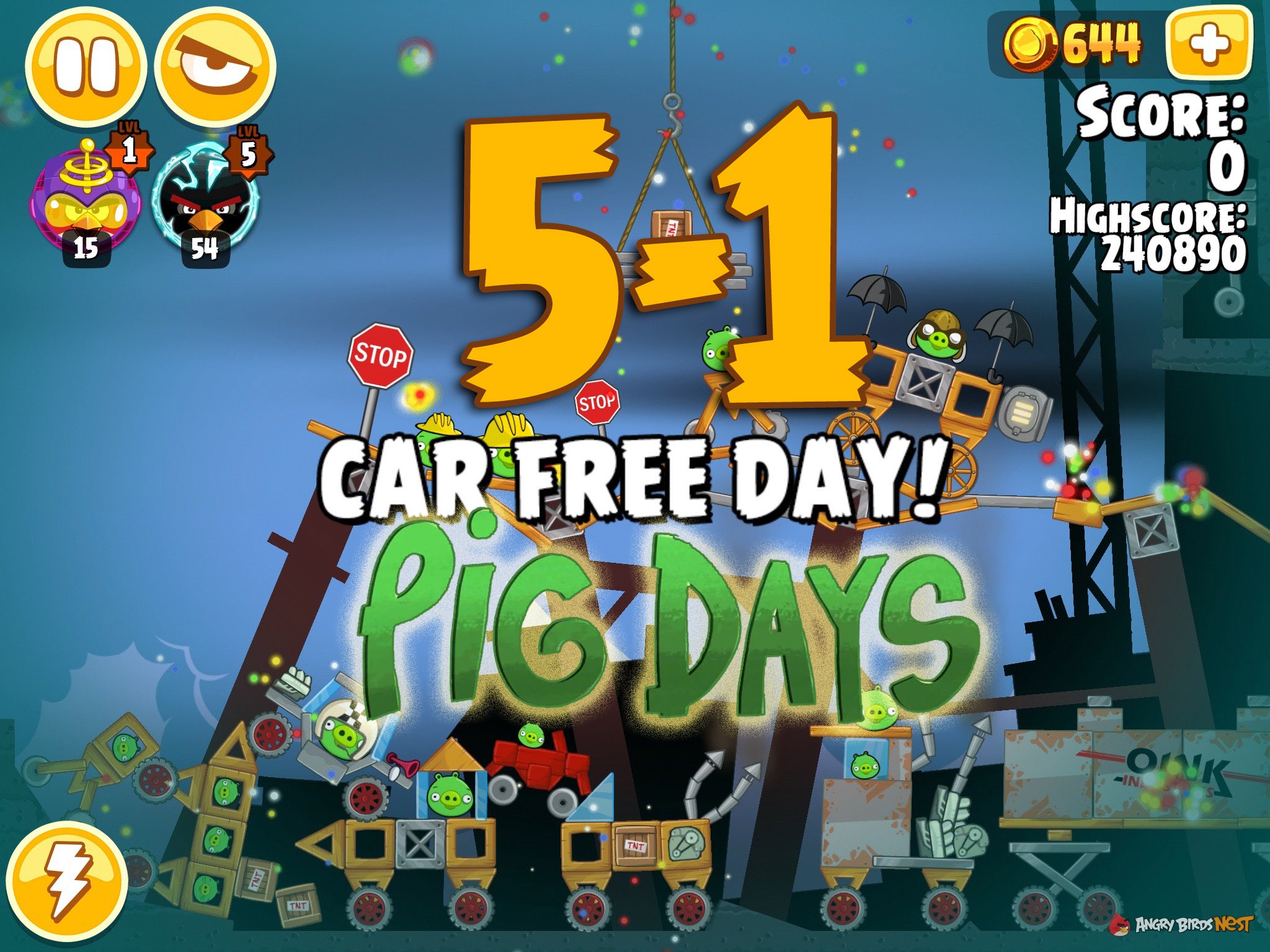 Angry Birds Seasons The Pig Days Level 5-1 Walkthrough | Car Free Day ...